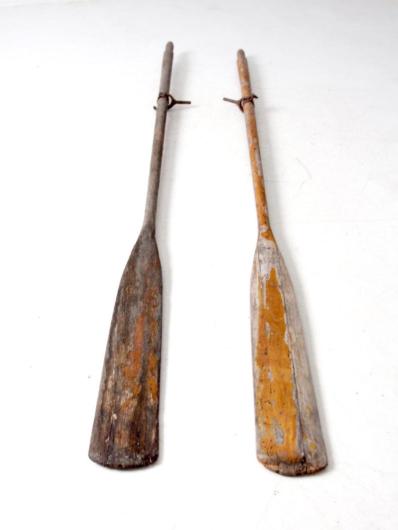 Vintage Wooden Oars Pair - Etsy