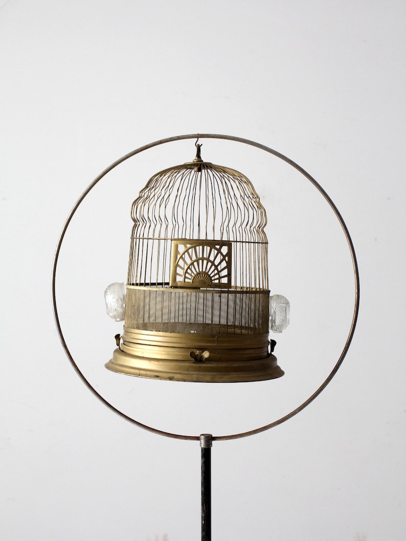 Antique Crown Bird Cage With Stand - Etsy