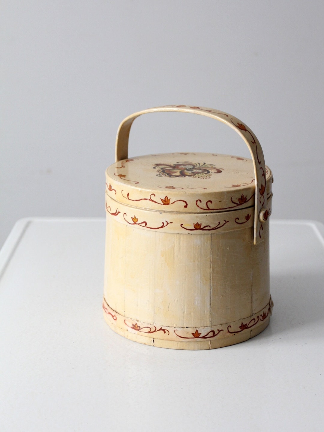 Vintage Painted Sugar Bucket, Wooden Firkin Basket - Etsy