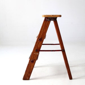 Vintage Step Ladder Rustic Wooden Stepstool - Etsy