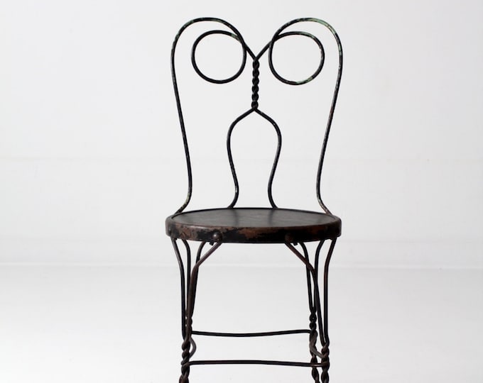 Vintage Ice Cream Parlor Chair Black Iron Cafe Chair Metal - Etsy