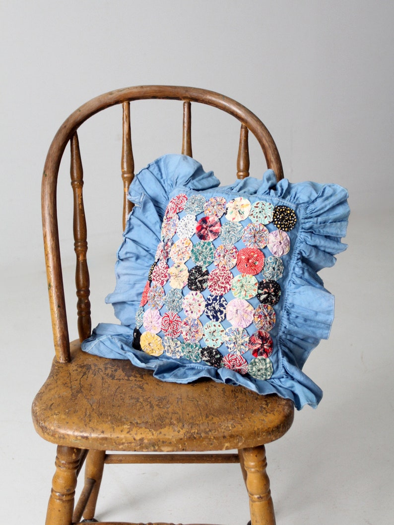 Vintage Yo-yo Quilt Pillow Cover - Etsy