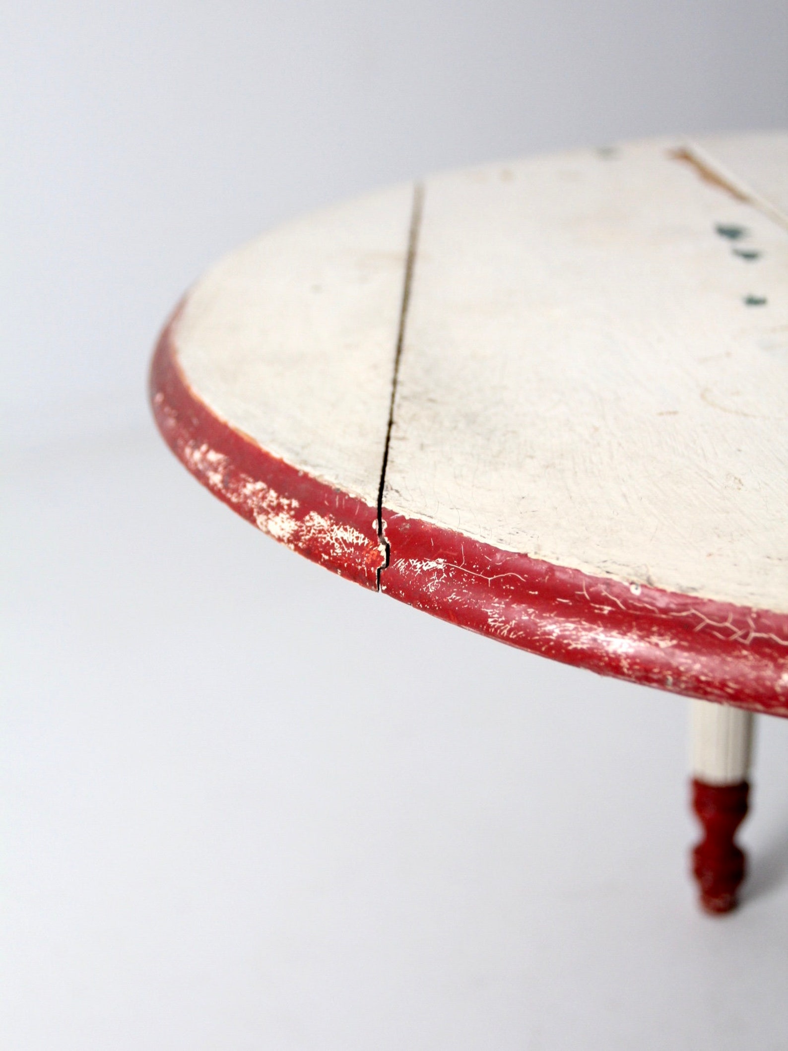 Antique Drop Leaf Table, Painted Five Leg Table - Etsy