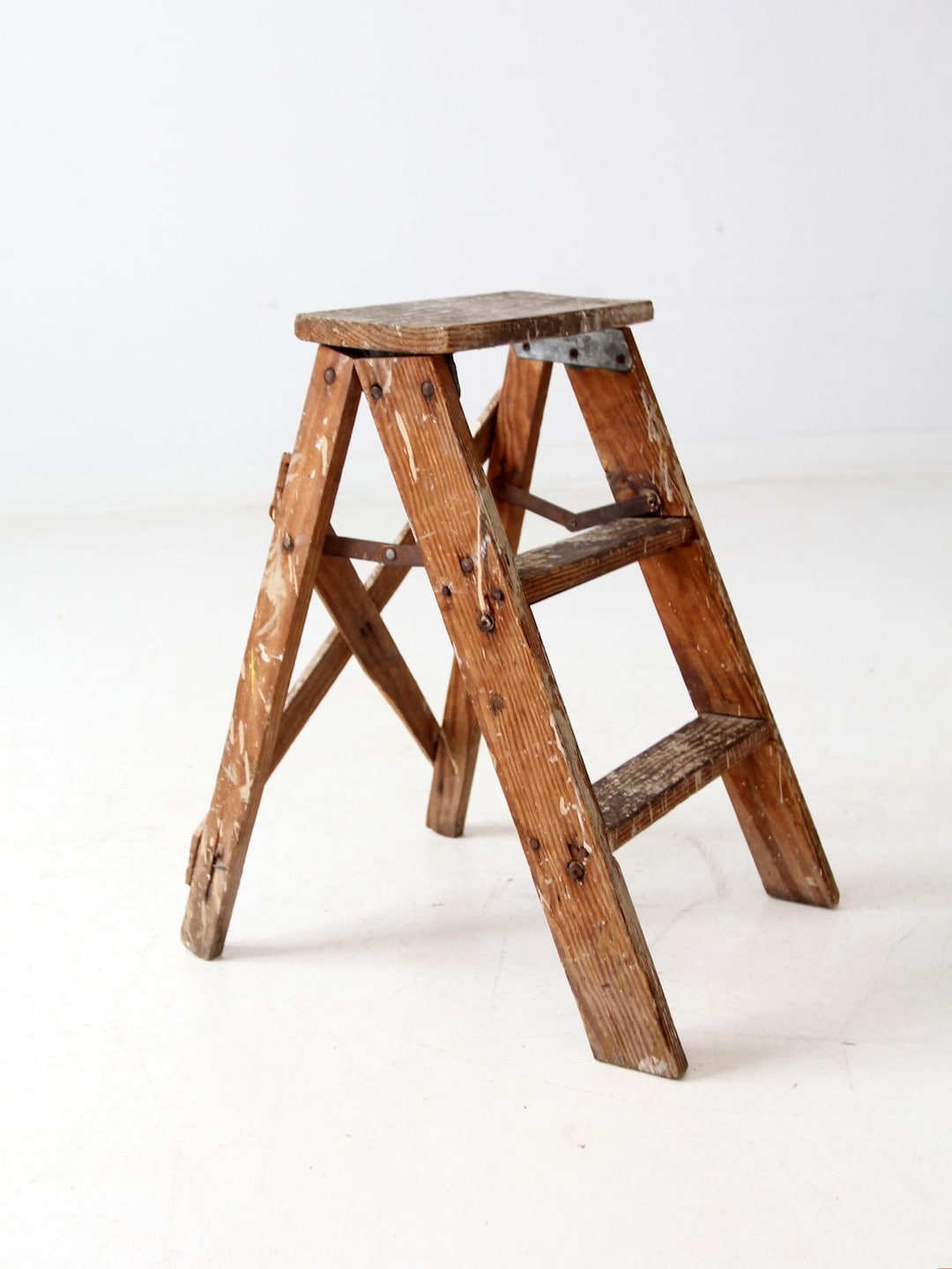 Vintage Wood Step Ladder - Etsy