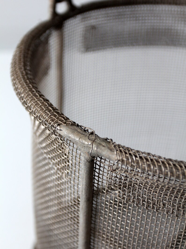 Vintage Wire Mesh Basket Metal Bucket - Etsy