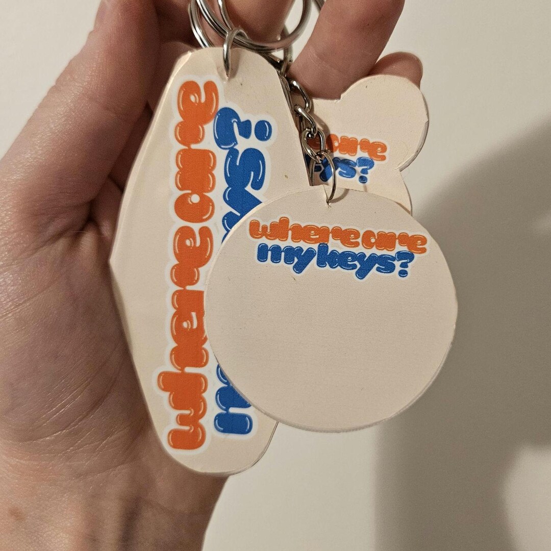 Custom Keychains Vinyl Stickers on Acrylic Keychain Base Customizable ...