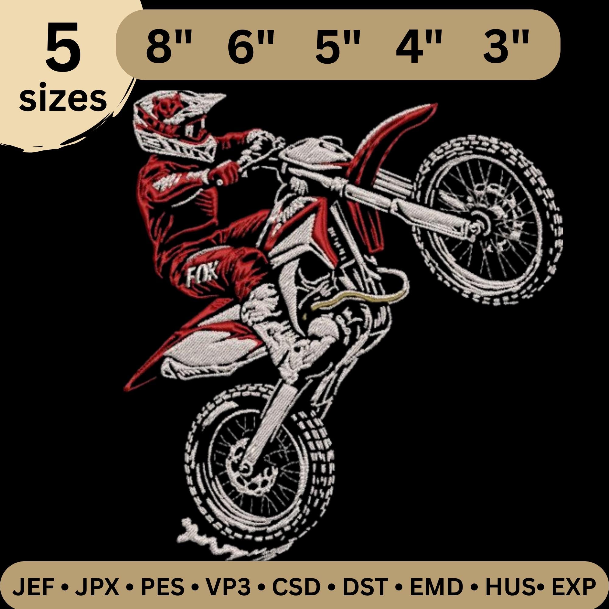 Motocross Embroidery Design – Dirt Bike Jump Patch (digital Download ...