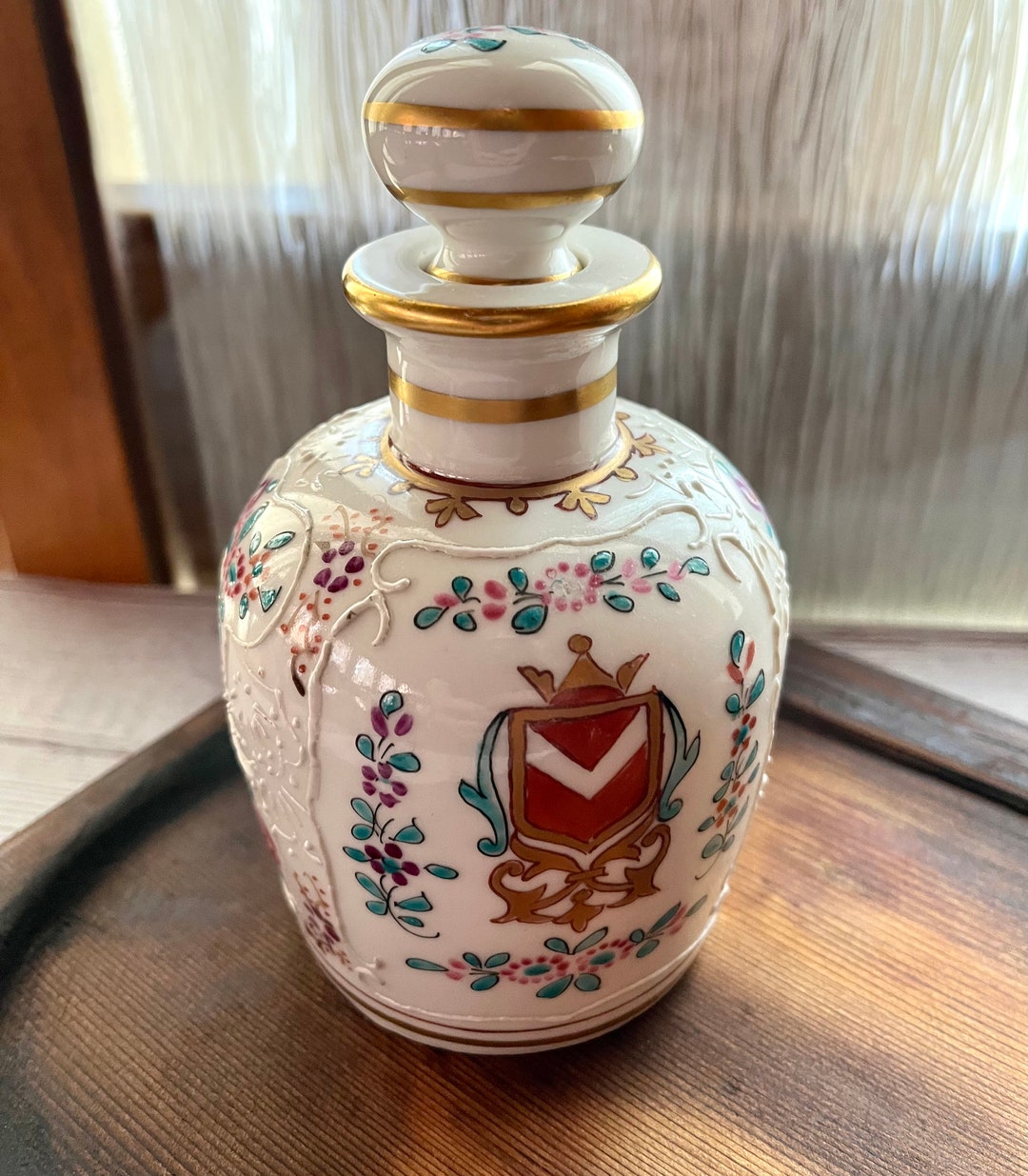 Antique EDME Samson Hand Painted Porcelain Tea Caddy or Perfume Vanity ...