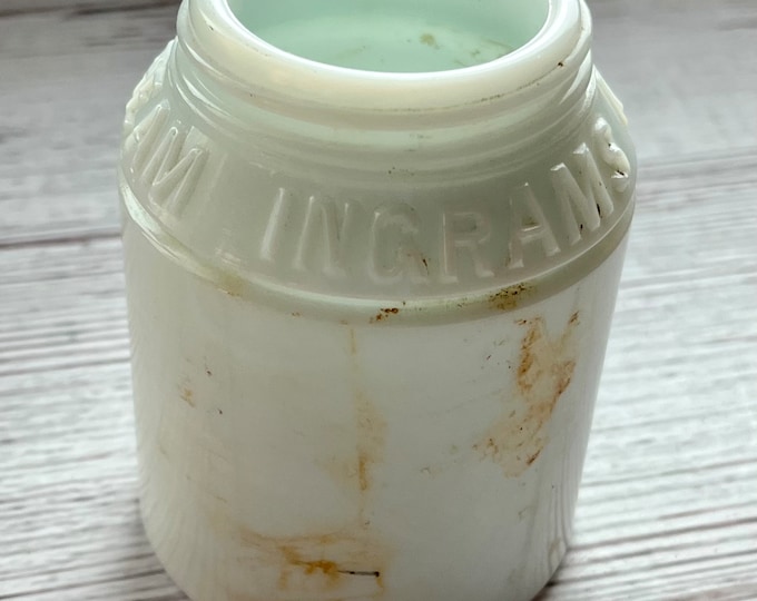 Vintage Ingram Milkweed Cream Milk Glass Jar - Etsy
