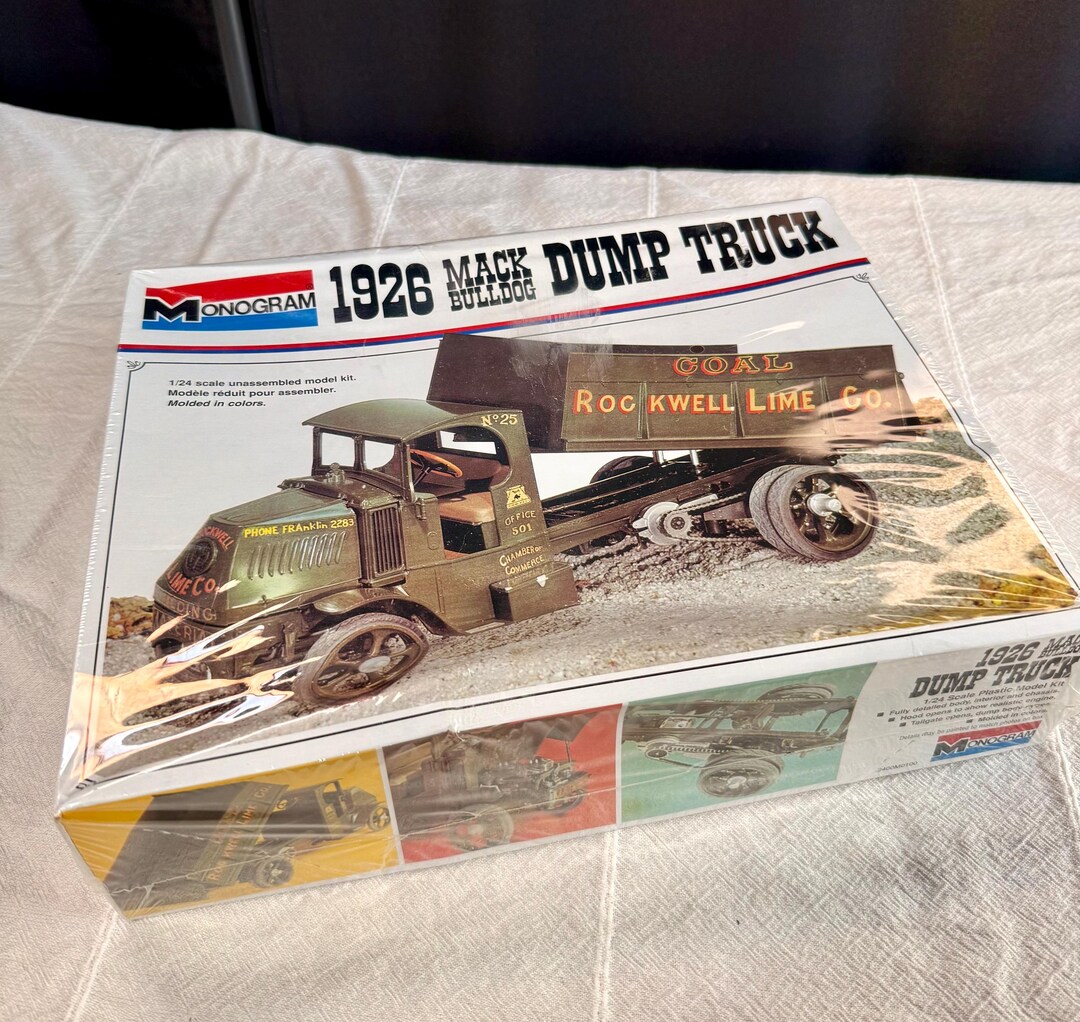 Vintage 1976 Monogram 1926 Mack Bulldog Dump Truck 1/24 Scale Model Kit ...