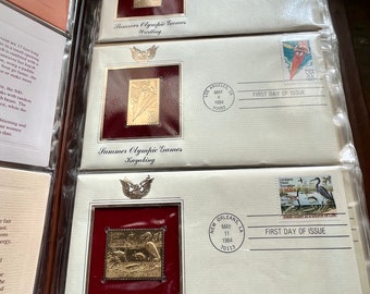 Golden Replicas of United States Stamps 22k Gold 44 Stamps and First ...