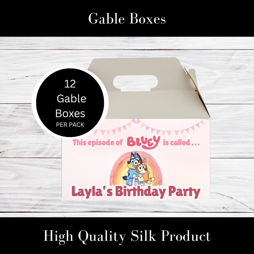 Personalised Bluey Party Gable Boxes, Bluey Birthday Favours - Etsy