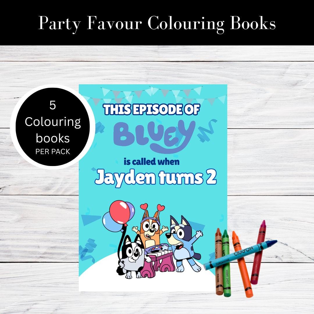 Bluey Colouring Packs Birthday Party Favours Colouring Party Packs ...