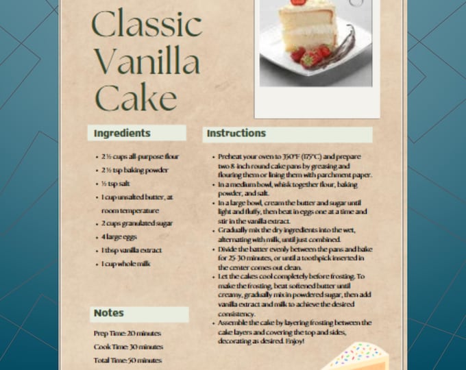 Editable Recipe Template, Printable Recipe Sheet, Recipe Book ...
