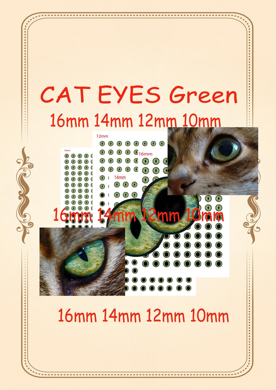 Green Cat Eyes Printable Craft Circles Cats Eye Animal Eye Images ...