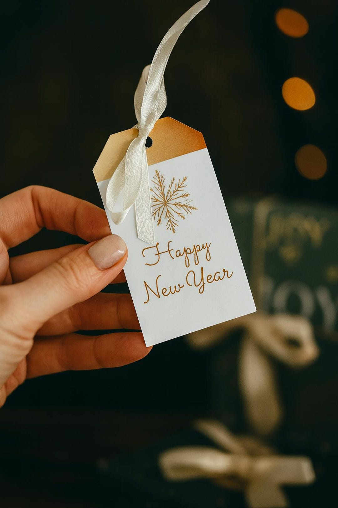 Printable New Year Gift Tags Gold Happy New Year Labels DIY Holiday ...