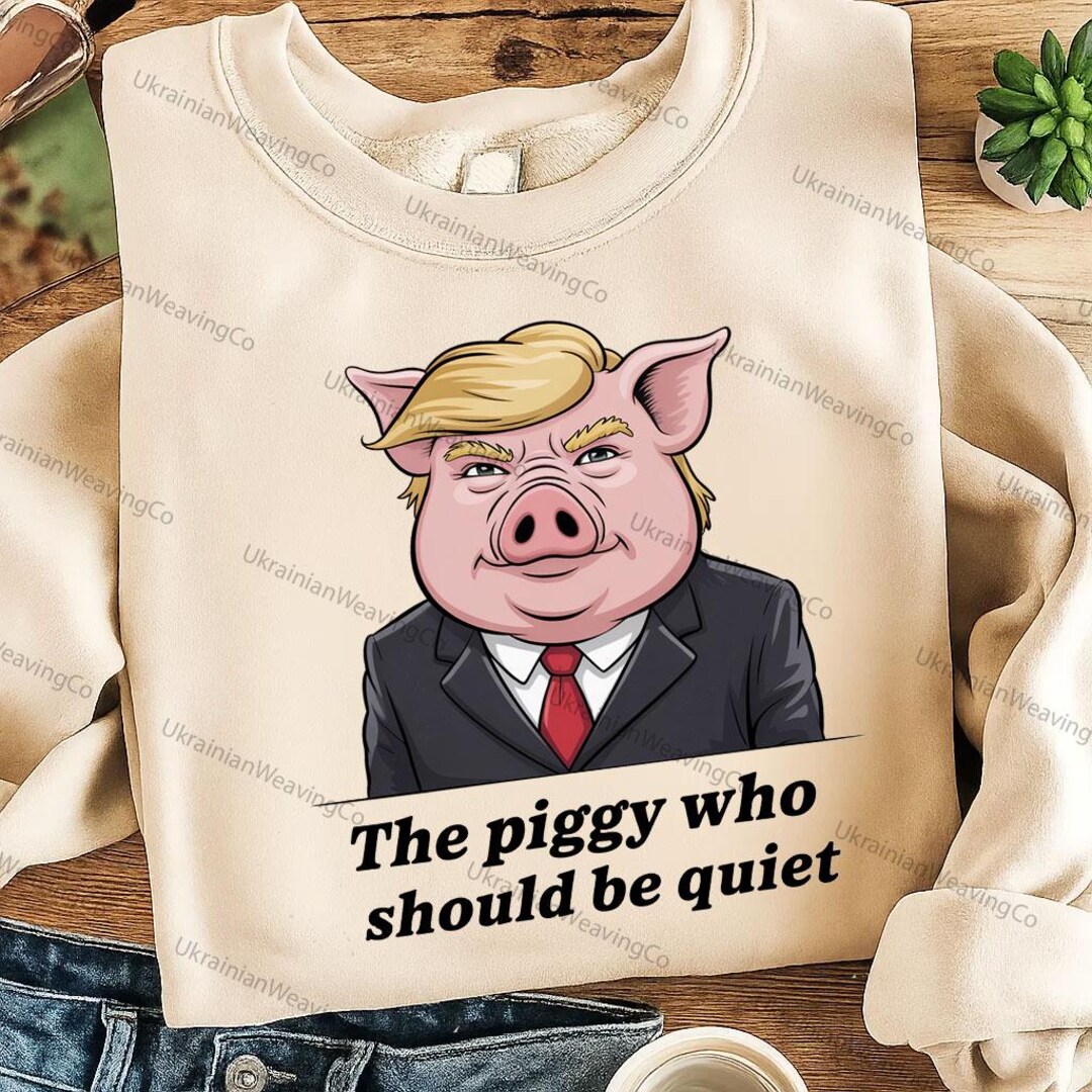Quiet Piggy Cartoon PNG, Satirical Trump Png, Funny Political Png ...