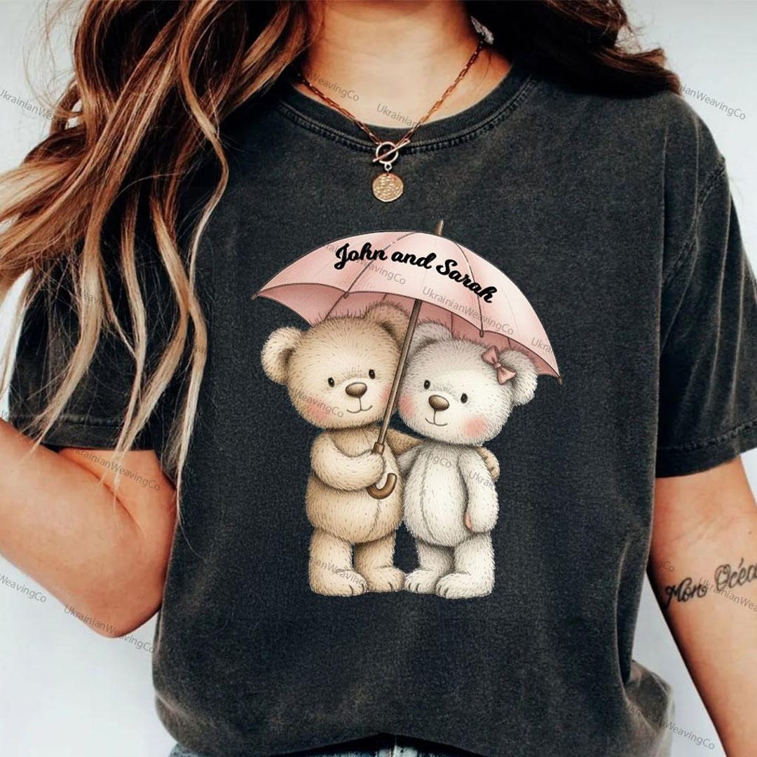 Cute Bear Valentine PNG, Personalized Names for Couple, Love Bear ...