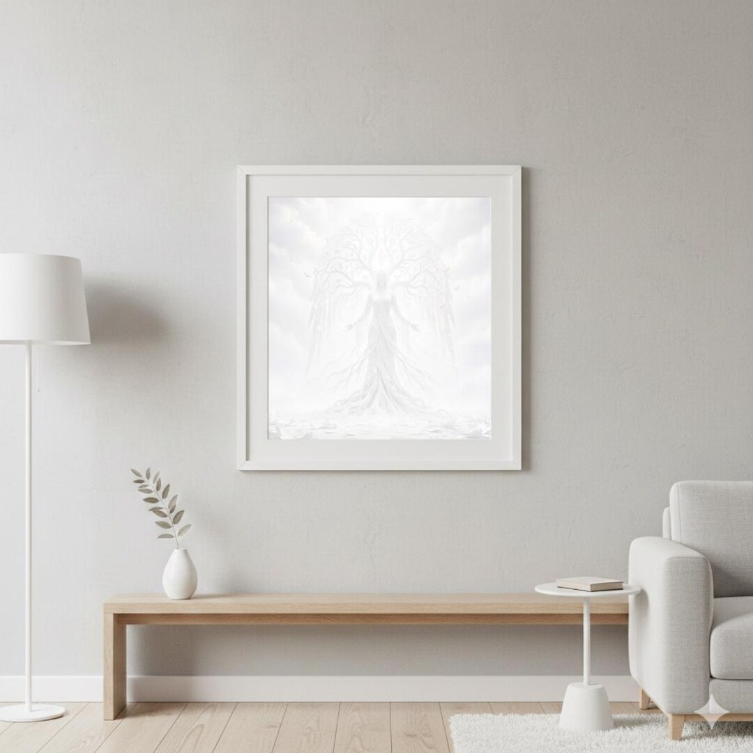 Divine Feminine Angelic Tree Wallart Minimalist Sacred Grove Print ...