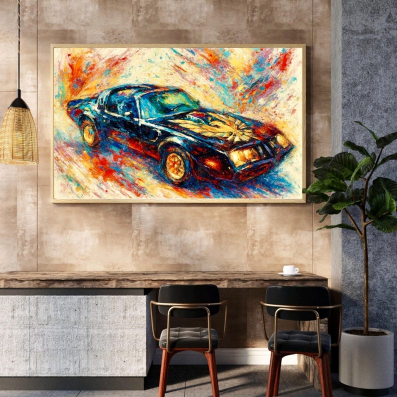 1979 Pontiac Trans Am Art Print: Abstract Muscle Car Painting (digital ...