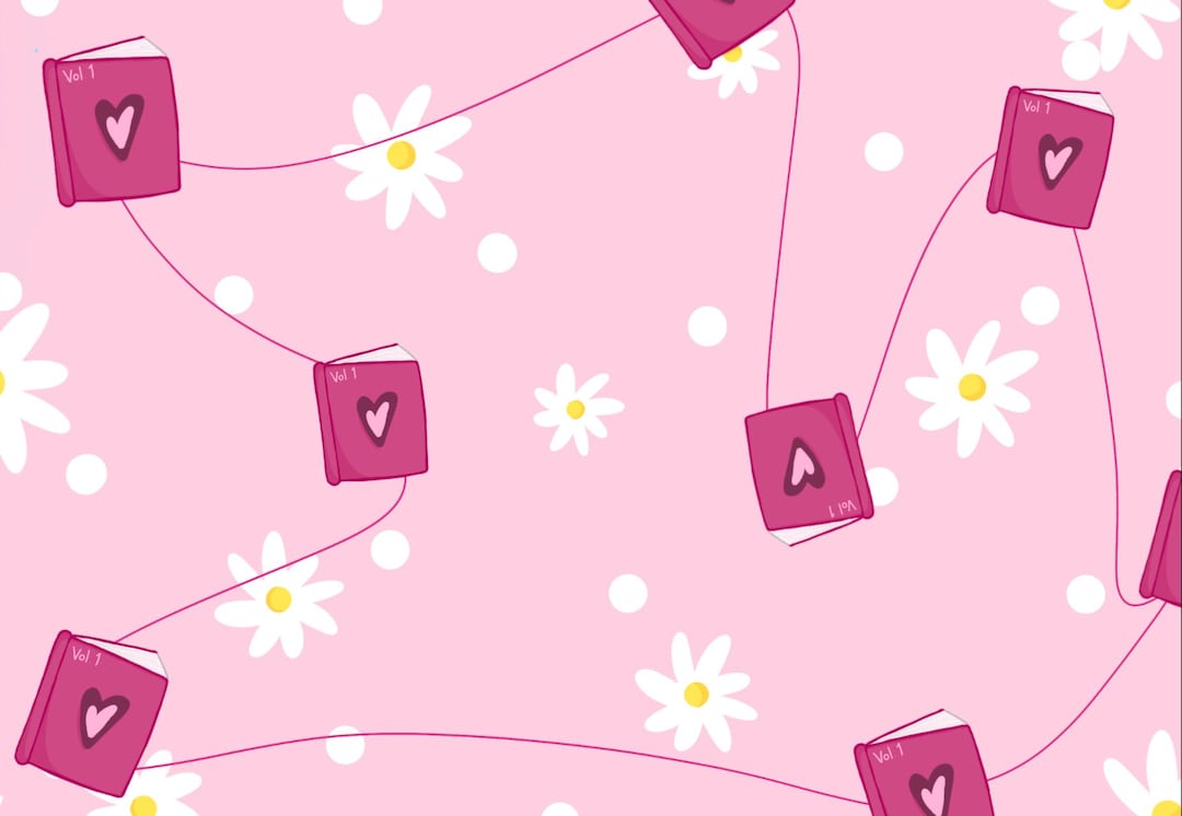 Cute Pink Book Wallpaper - Etsy Australia