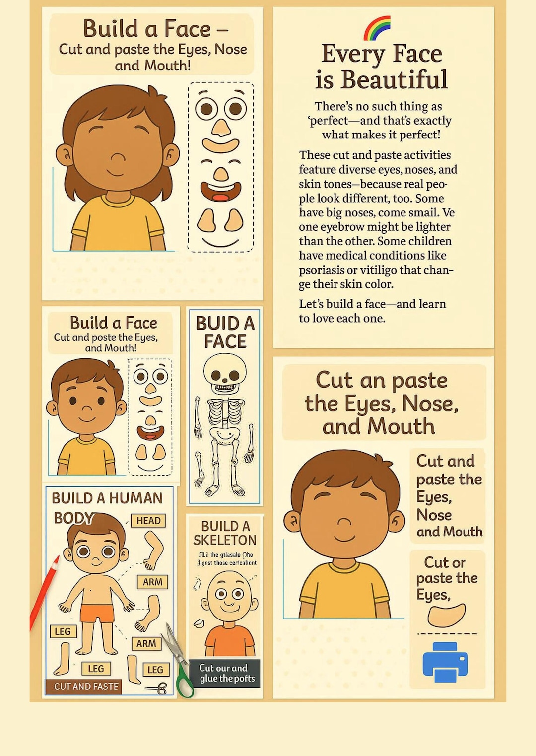 Build a Face Activity: Emotions Cut & Paste Craft (digital Download PDF ...