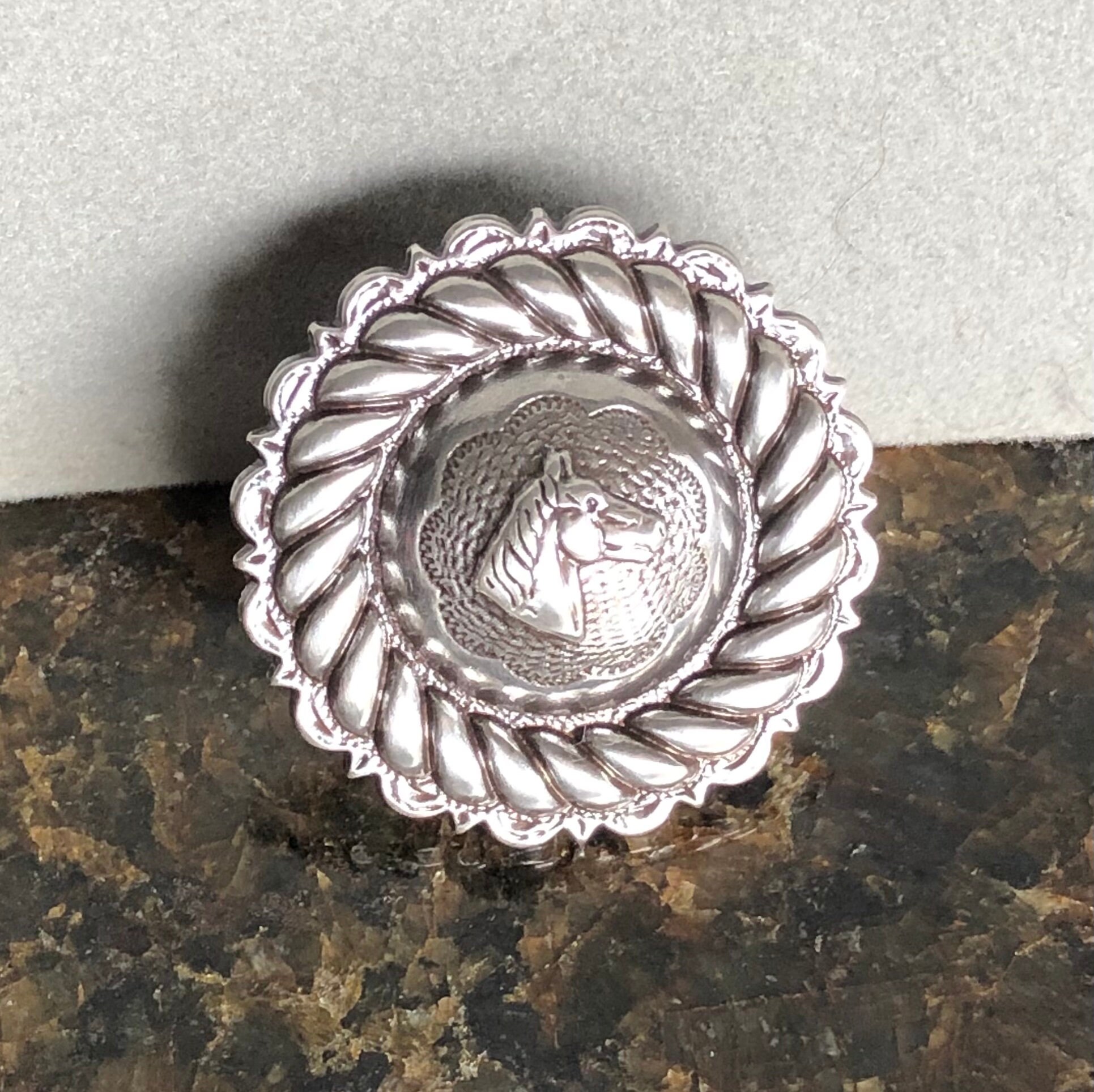 Silver Finish Rope Edge Horsehead Concho Slide, Pendant or Keychain - Etsy