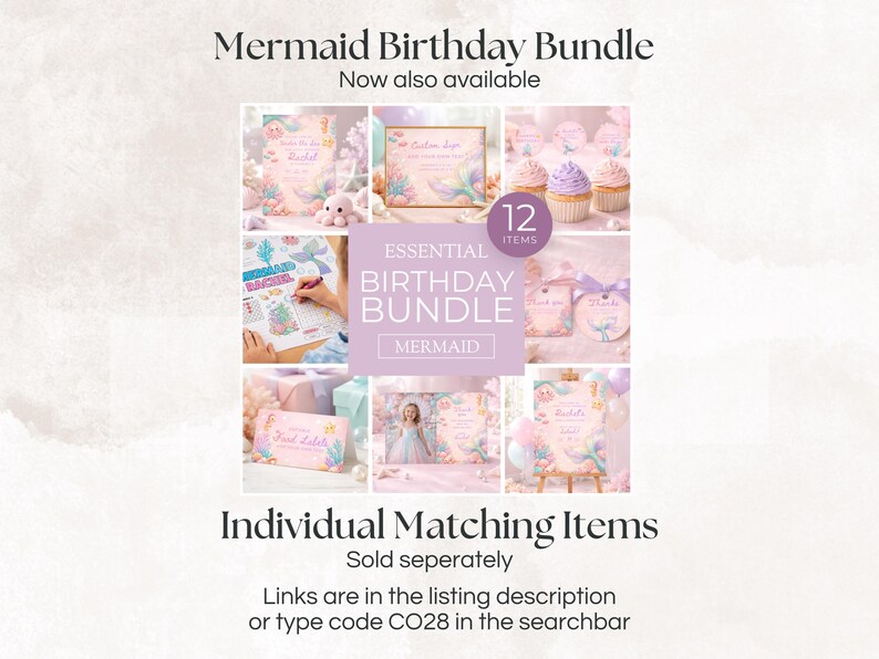 Mermaid Editable Thank You Card, Under the Sea Birthday Thanks Tag ...