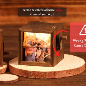 Personalized Photo Flipbook Animation Box,custom Wooden Photo Book With Light,custom Crank ...