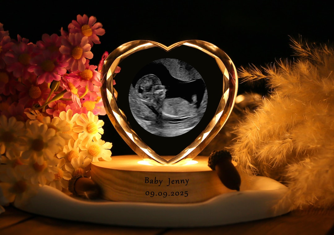 Personalized 3D Crystal Baby Metal Ultrasound Photo,engraved Baby Photo ...