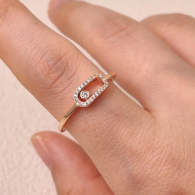 Messika Silver Jewelry, Inlaid Single - Diamond Ring,sliding Diamond ...