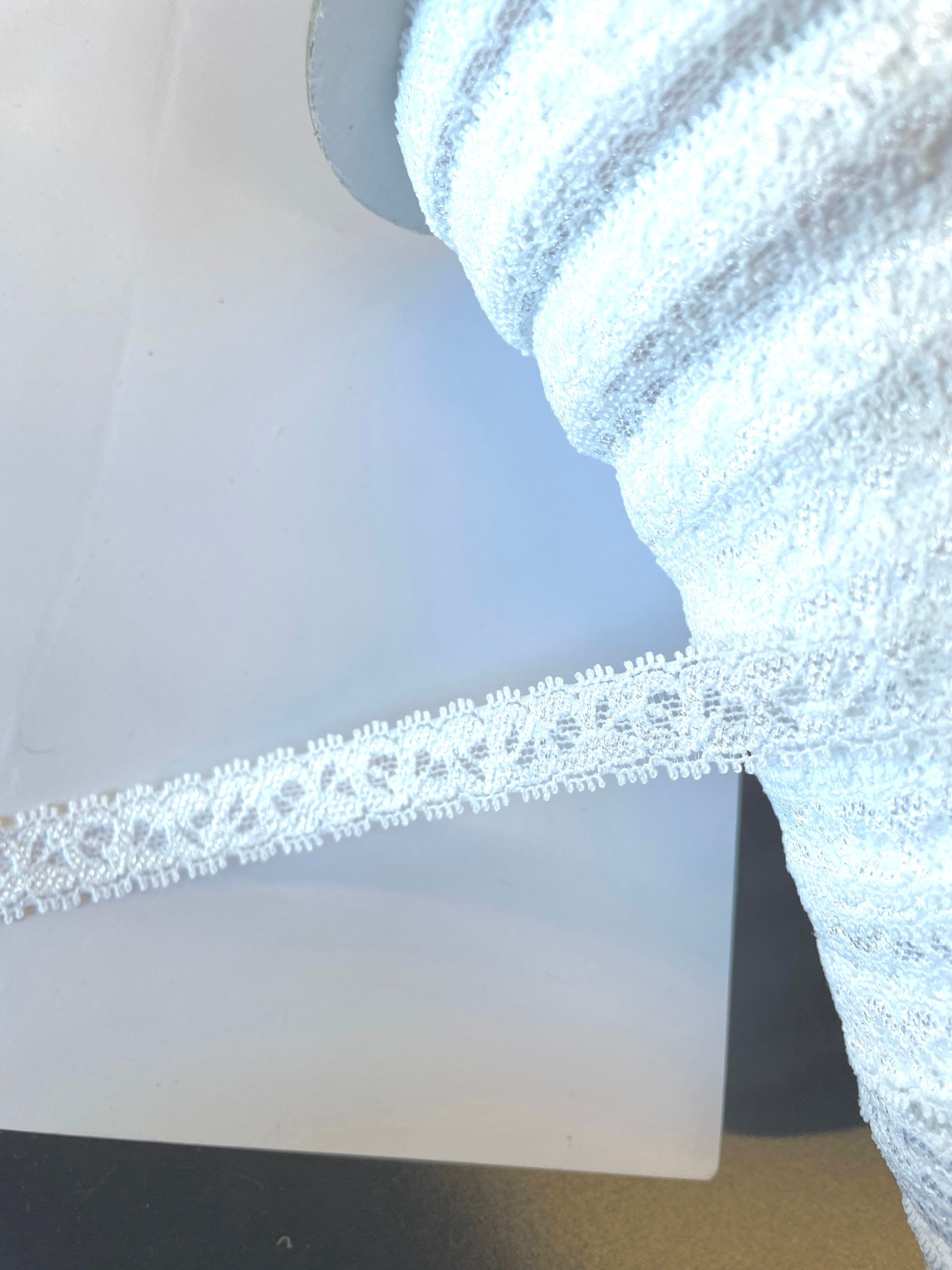 Wholesale Roll 50 Yards White Floral Narrow Scalloped Stretch Lace Trim 5 8 ID 125287799892 Etsy UK