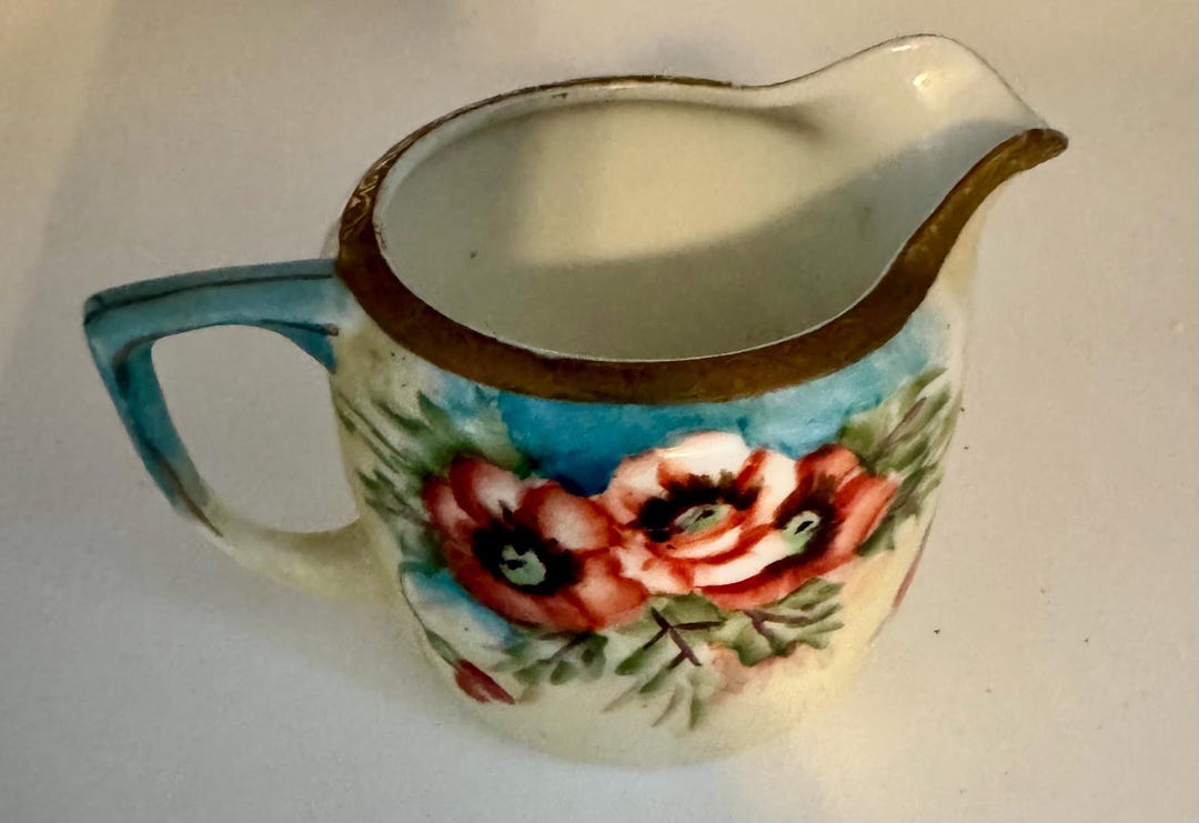 Nippon Hand Painted Pink Poppy Floral Creamer, 2.5"t - Etsy