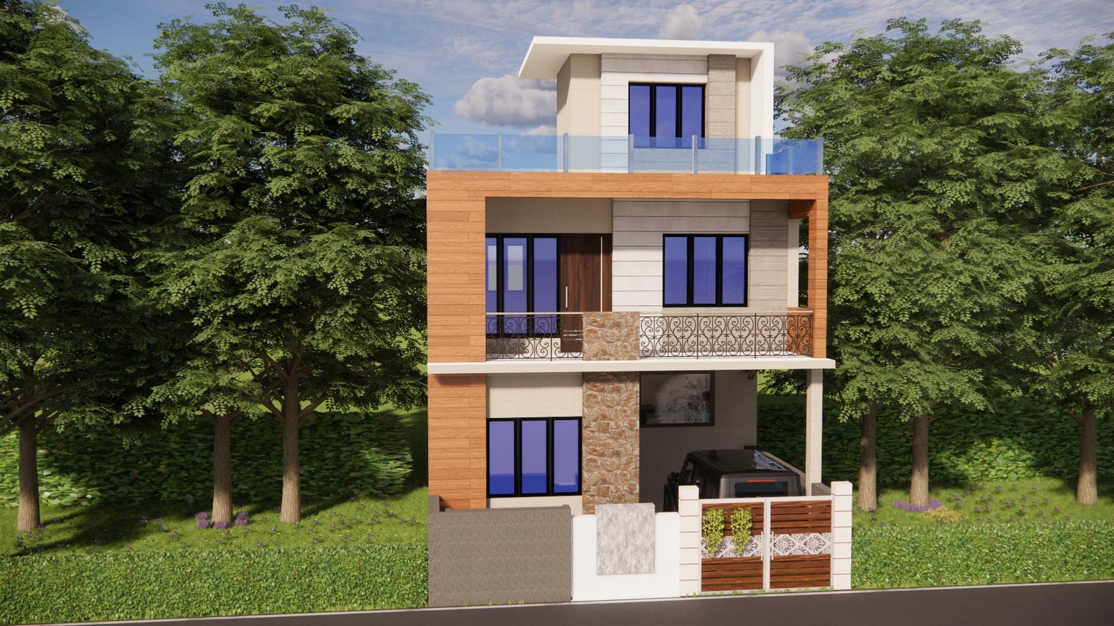 25x45 Feet House Plan | 2D Floor Plan With Dimensions + Door Window ...
