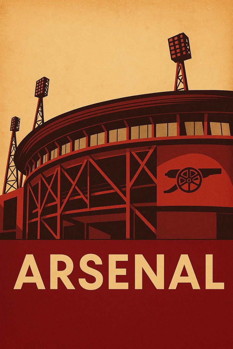 Vintage Football Art - Home of Arsenal - Etsy