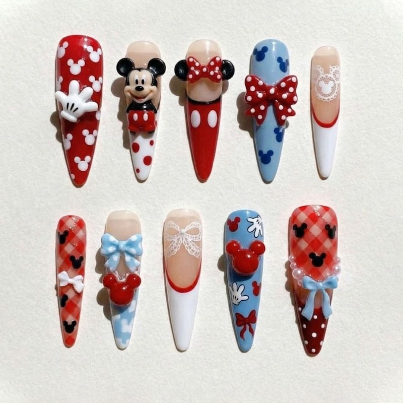 Minnie Mouse Nail Sets - Etsy