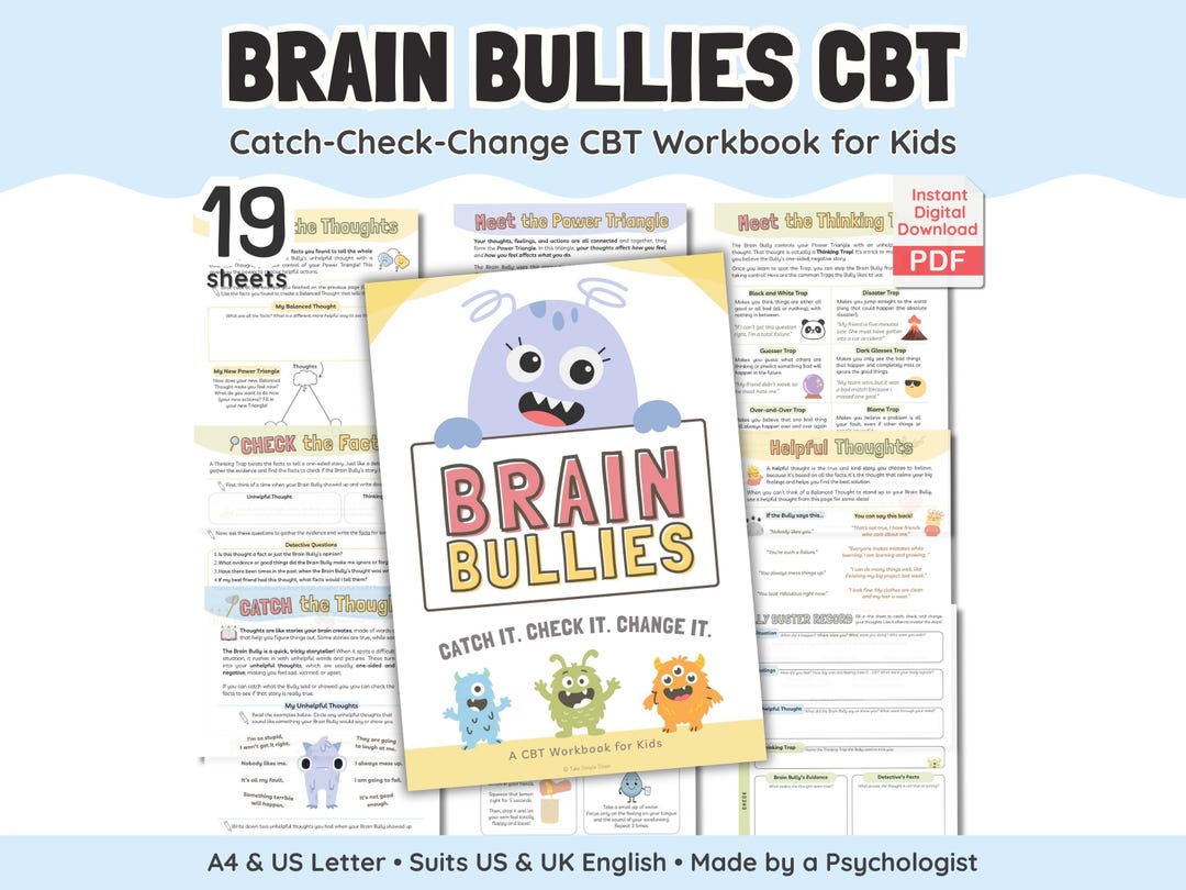 Brain Bullies CBT Workbook for Kids: Catch, Check, Change Unhelpful ...