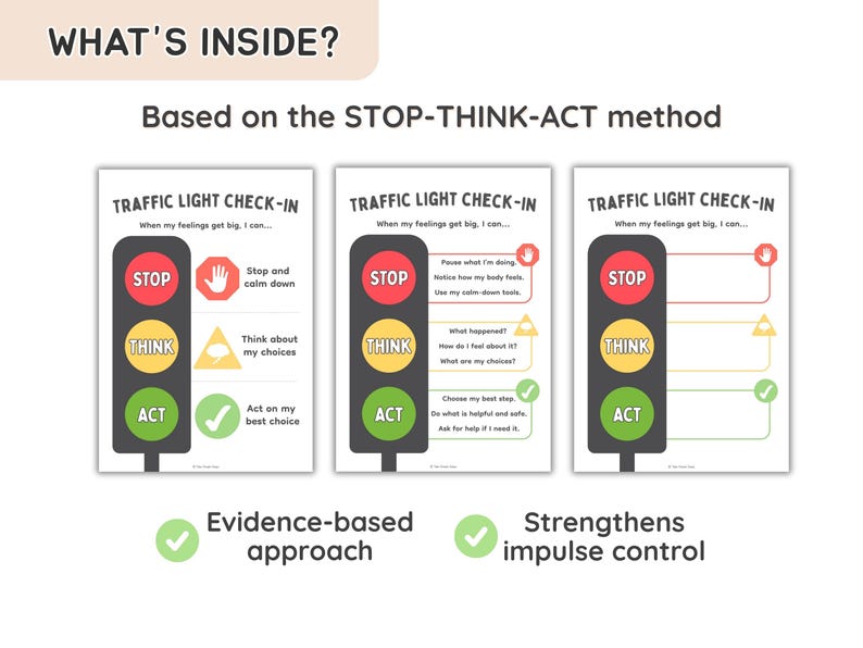 Stop Think Act Toolkit for Kids Impulse Control and Emotional ...