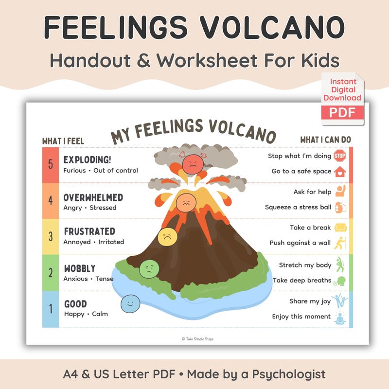 Volcano Art for Kid - Etsy UK