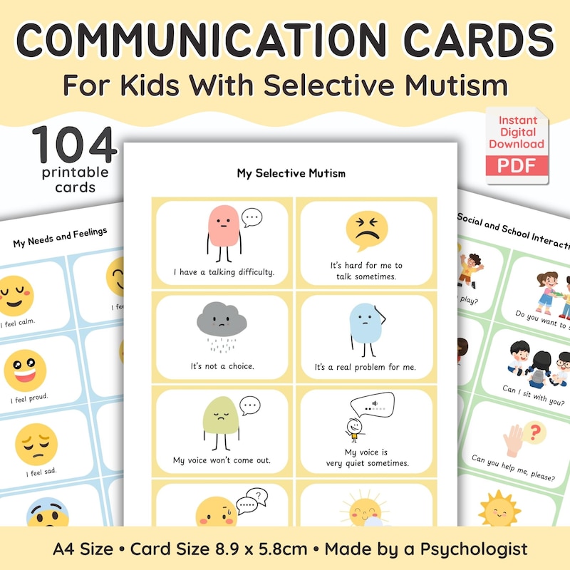 Anxiety Communication Cards - Etsy UK