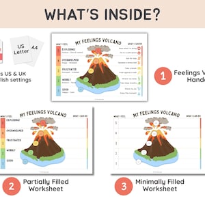 Feelings Volcano Chart for Kids Anger Management and Emotional ...