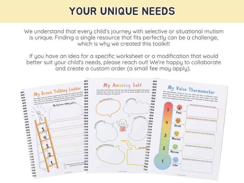Selective Mutism Therapy Worksheets for Children - Etsy
