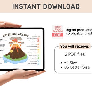 Feelings Volcano Chart for Kids Anger Management and Emotional ...