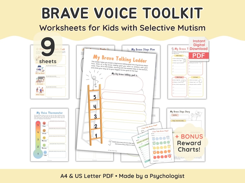 Selective Mutism Therapy Worksheets for Children - Etsy