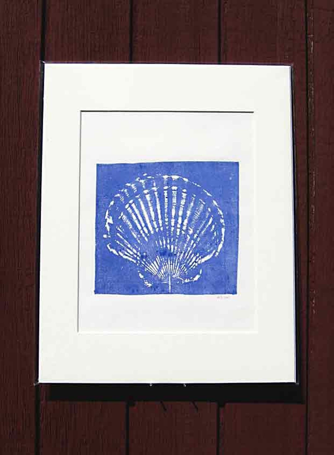Giant Scallop Shell Print, 11 X 14, Original Nature Relief Print ...