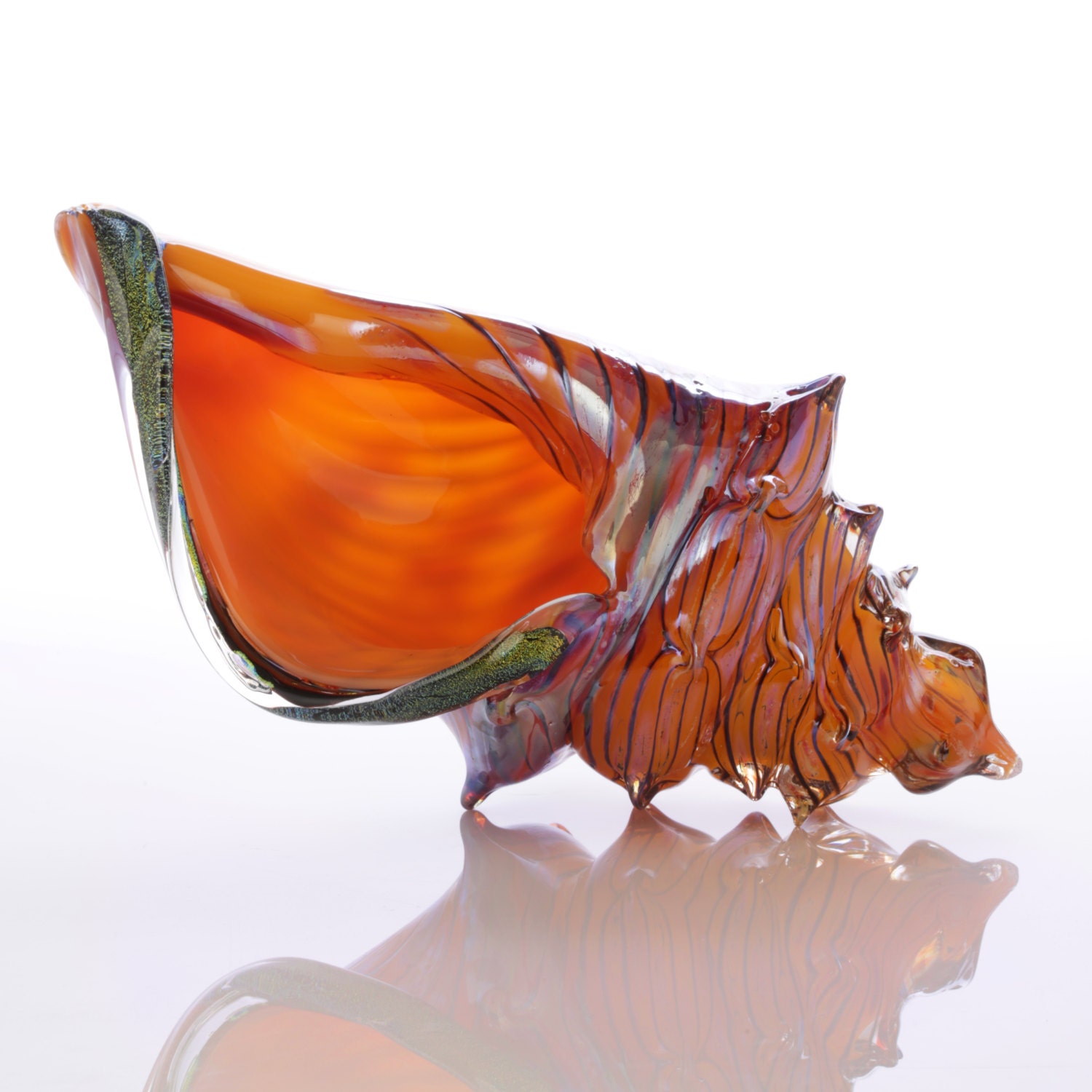 Coral Sea Shell Hand Blown | Etsy