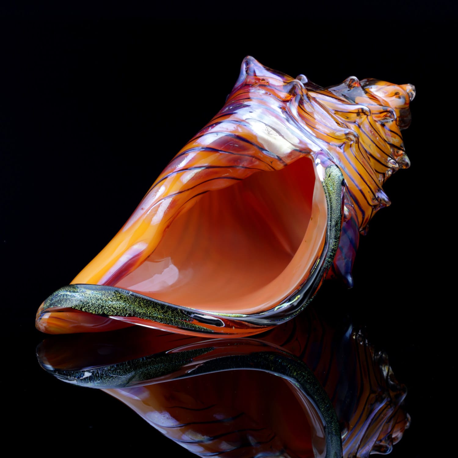 Coral Sea Shell Hand Blown | Etsy