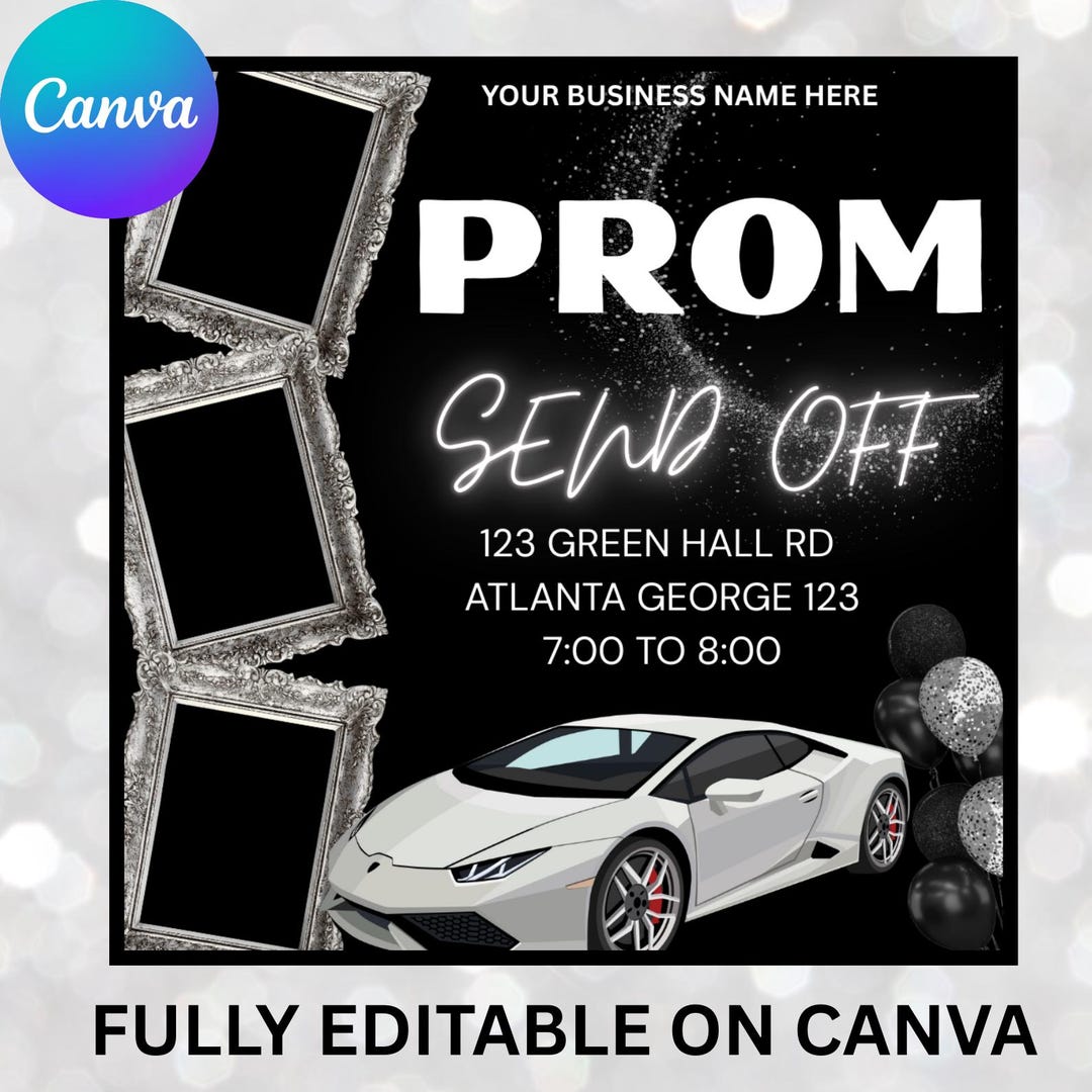 Prom Send off Flyer: Editable Canva Template (A4 Digital Download) - Etsy