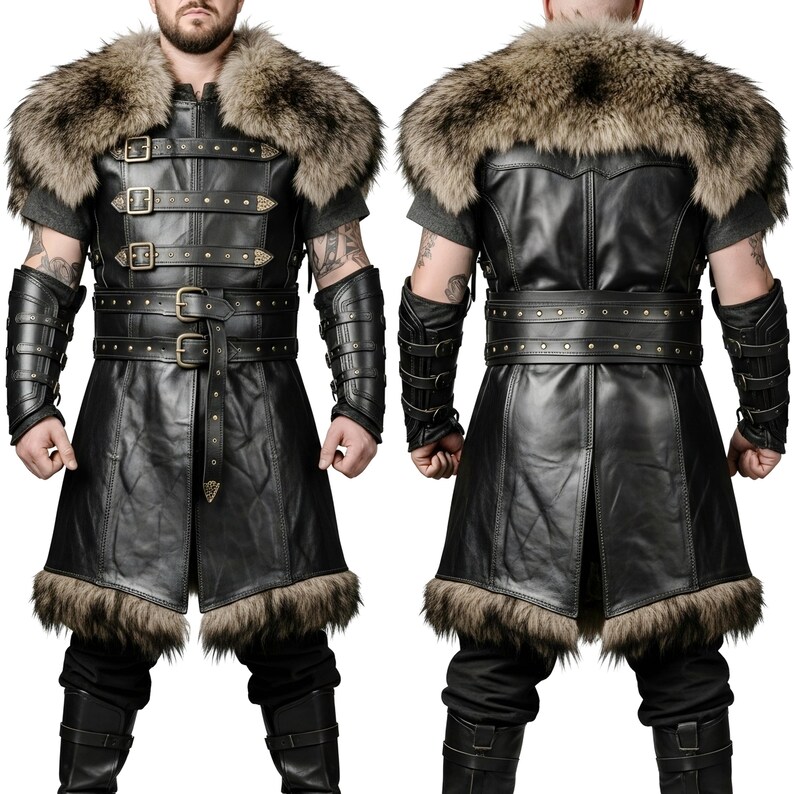 Men's Viking Leather Armor Costume: Medieval LARP Cosplay Outfit - Etsy