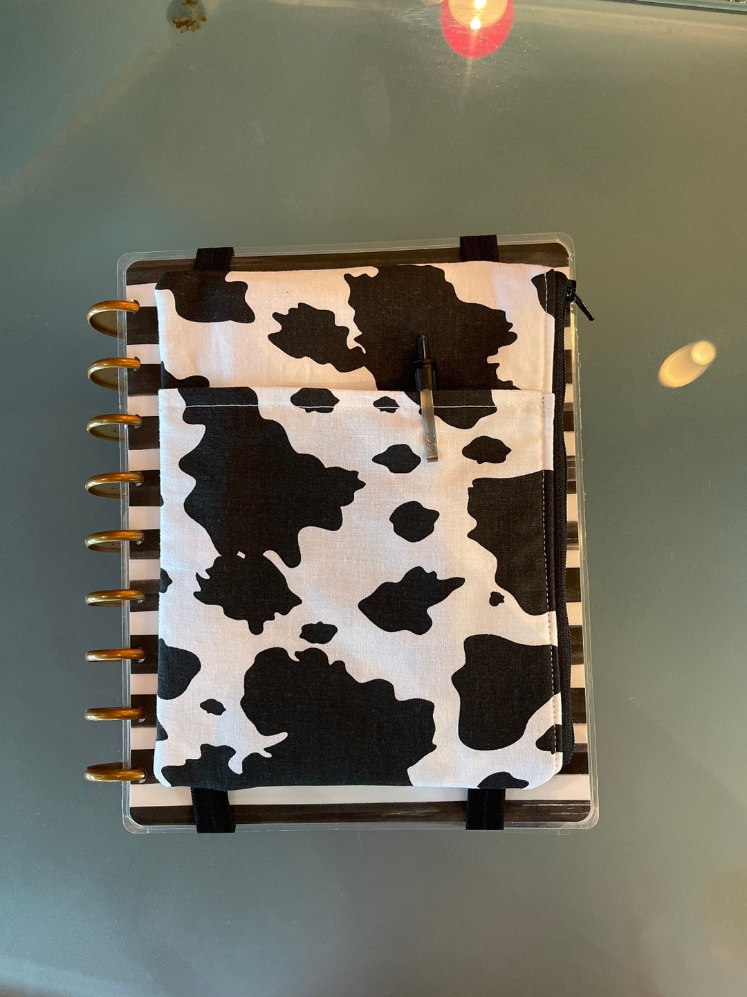 Cow Print Planner Pouch Accessory Holder - Etsy